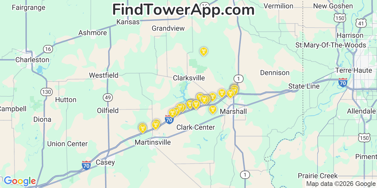 Clarksville T-Mobile Cell Towers, Illinois - FindTower App