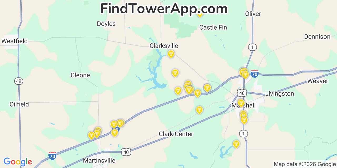 Clarksville Verizon Cell Towers, Illinois - FindTower App