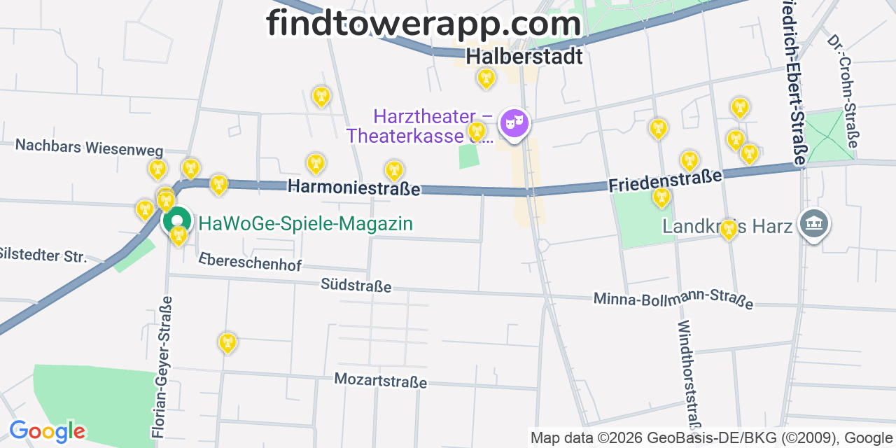 D Vodafone Cell Towers, Germany - FindTower App