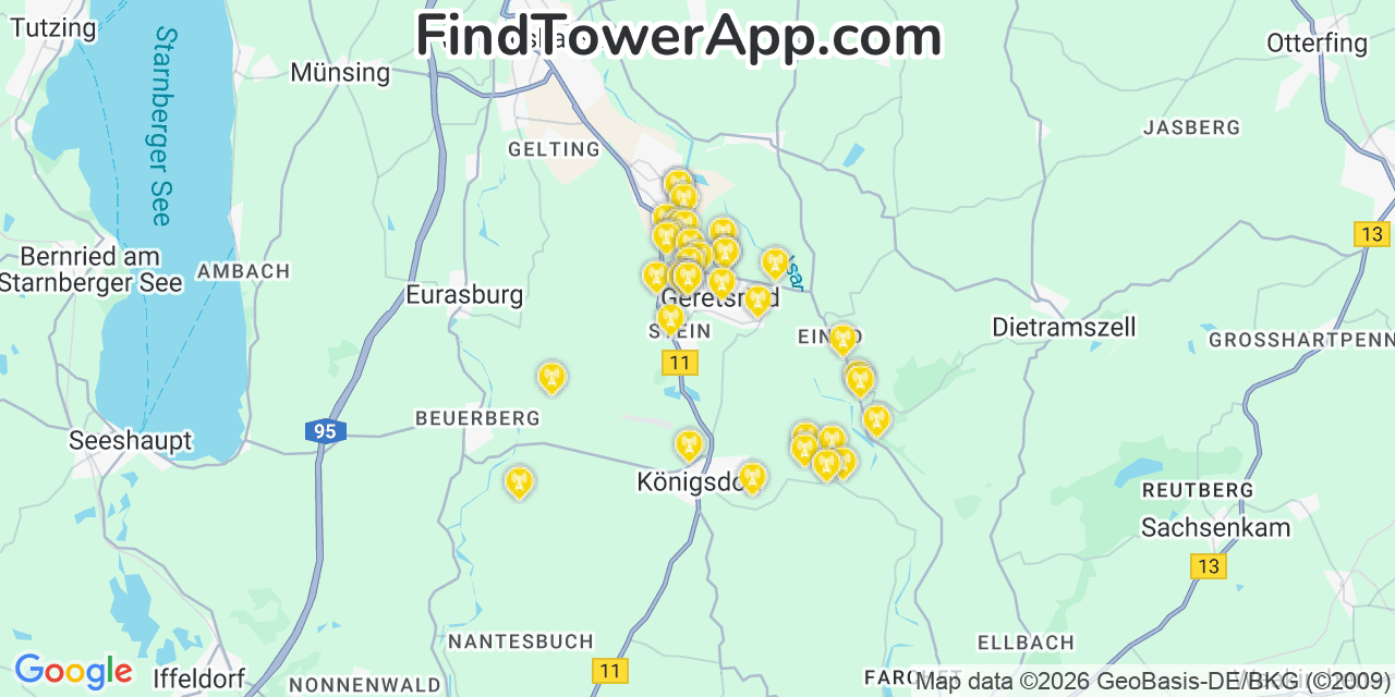 Geretsried Vodafone Cell Towers, Germany - FindTower App