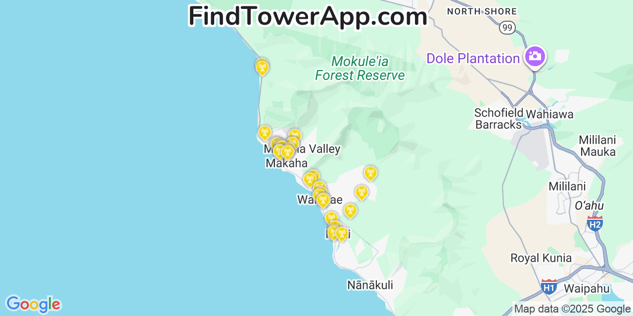 Mä Kaha T-Mobile Cell Towers, Hawaii - FindTower App