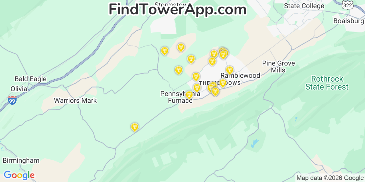 Northhuntingdon AT&T Cell Towers, Pennsylvania - FindTower App